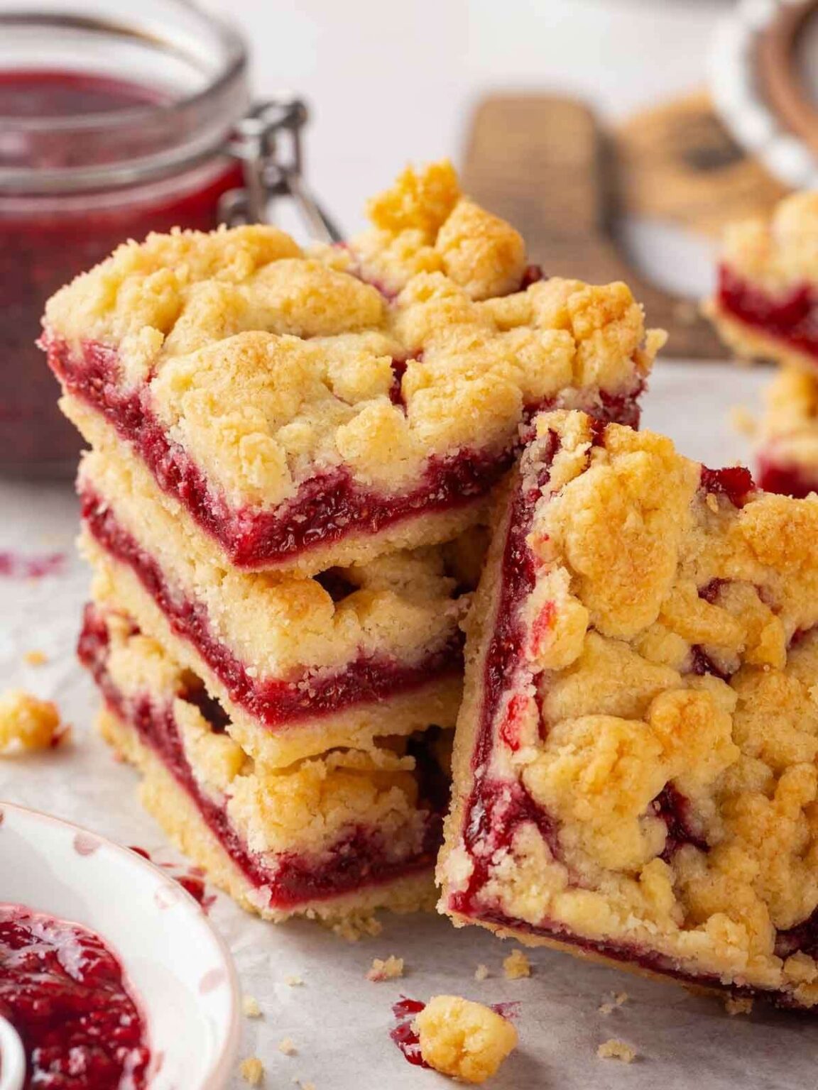 raspberry crumble bars - Girl Versus Dough