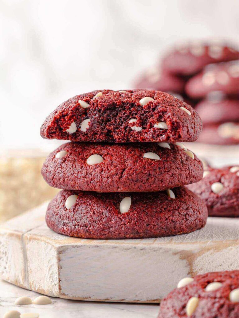 Red Velvet Chocolate Chip Cookies - Girl Versus Dough