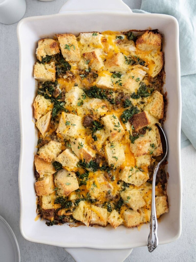 Breakfast Casserole with Bread - Girl Versus Dough